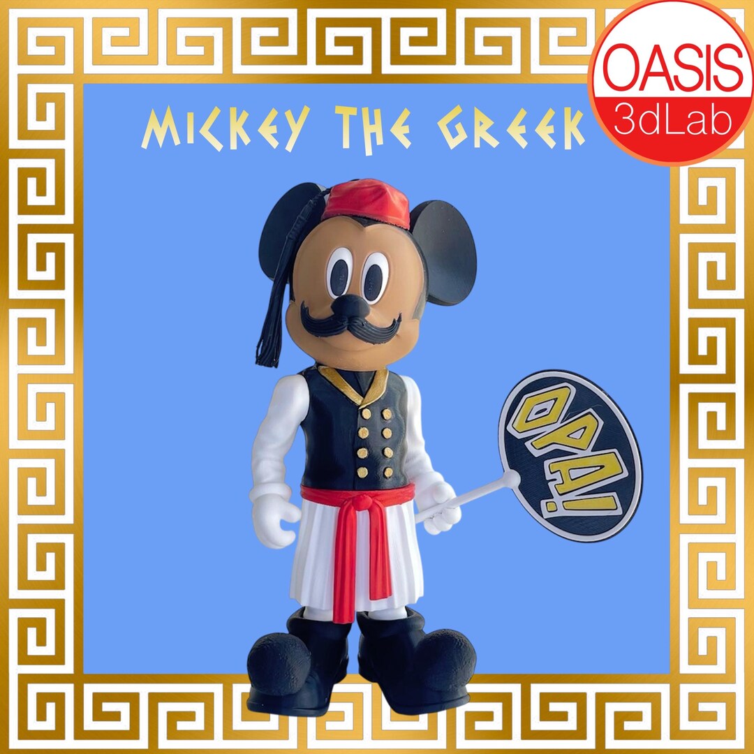 Mickey the Greek-cartoon Miniature for 3d Printing - Etsy