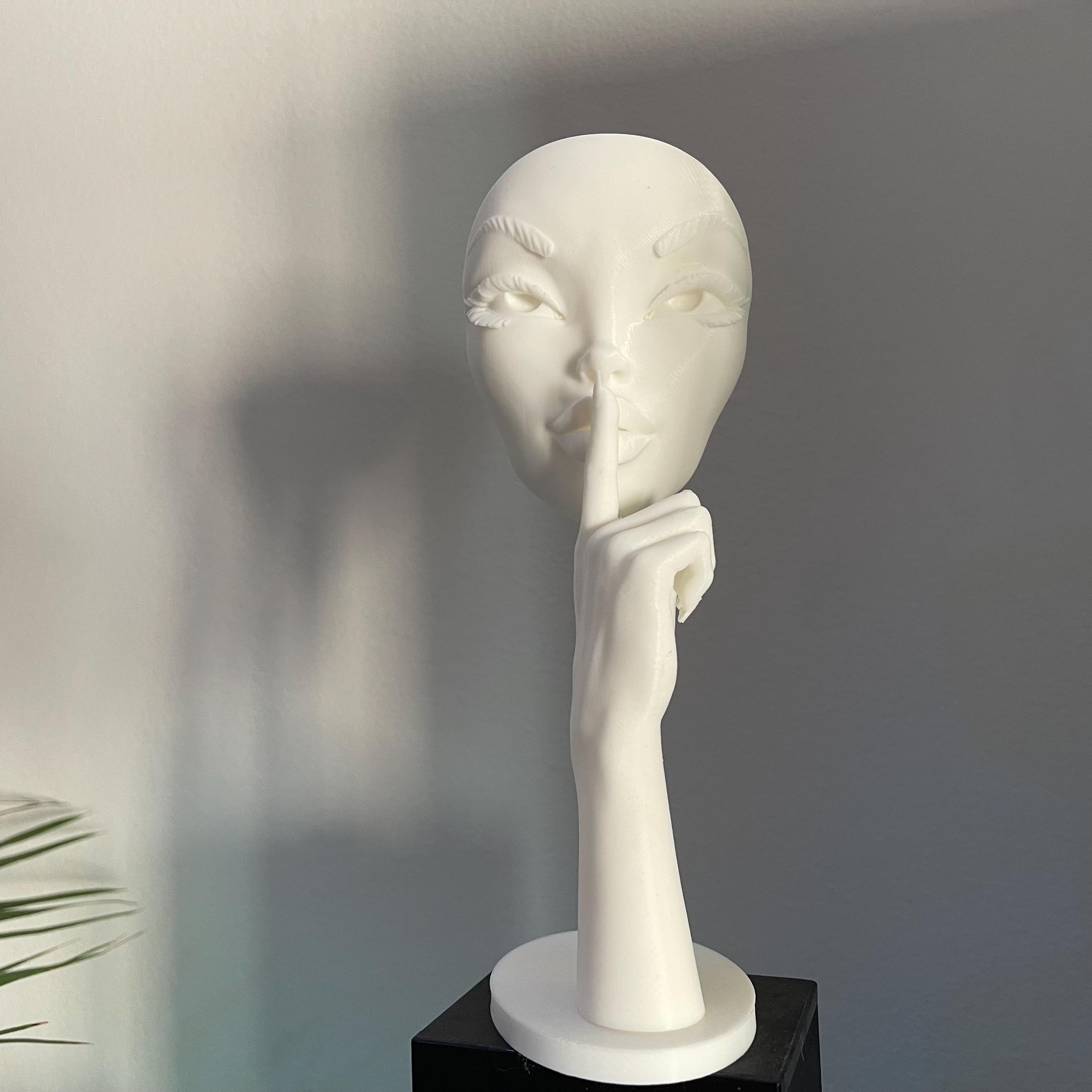 Shhh… Female Face Sculpture -3d Printable -stl File - Etsy