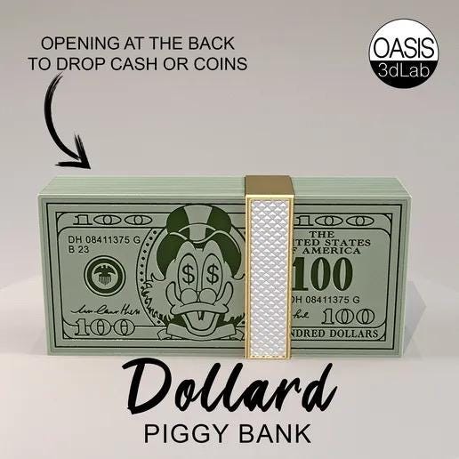 Dollard Bank-money Box -stl File-for 3d Print - Etsy