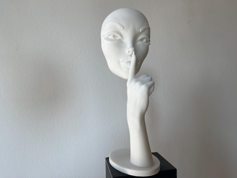 Shhh… Female Face Sculpture -3d Printable -stl File - Etsy