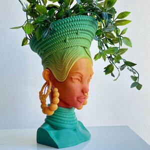 Africa Queen Bust Planter -3d Printable Flower Pot -stl File - Etsy