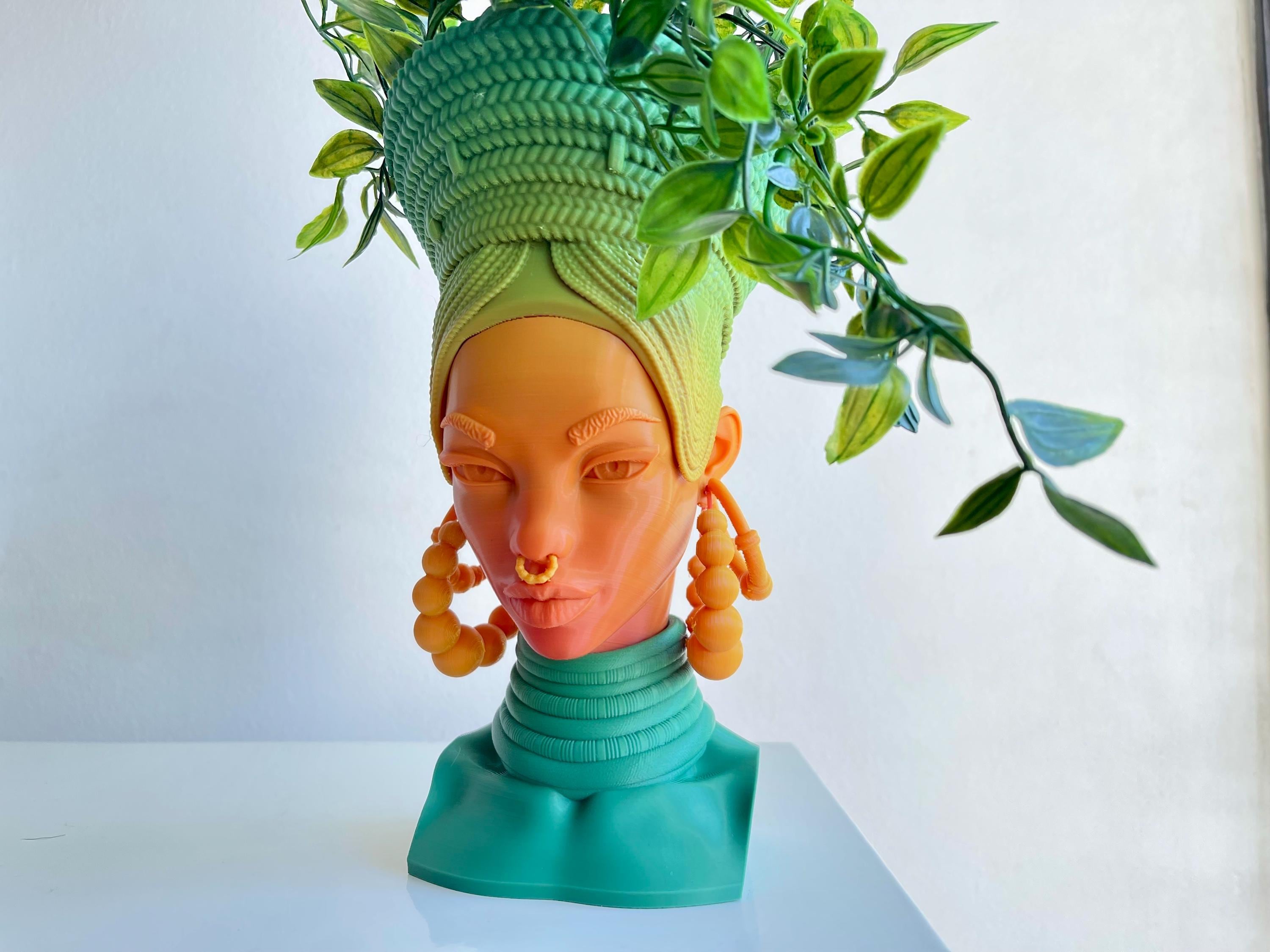 Africa Queen Bust Planter -3d Printable Flower Pot -stl File - Etsy