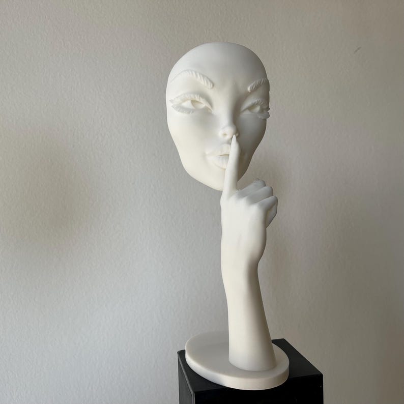 Shhh… Female Face Sculpture -3d Printable -stl File - Etsy