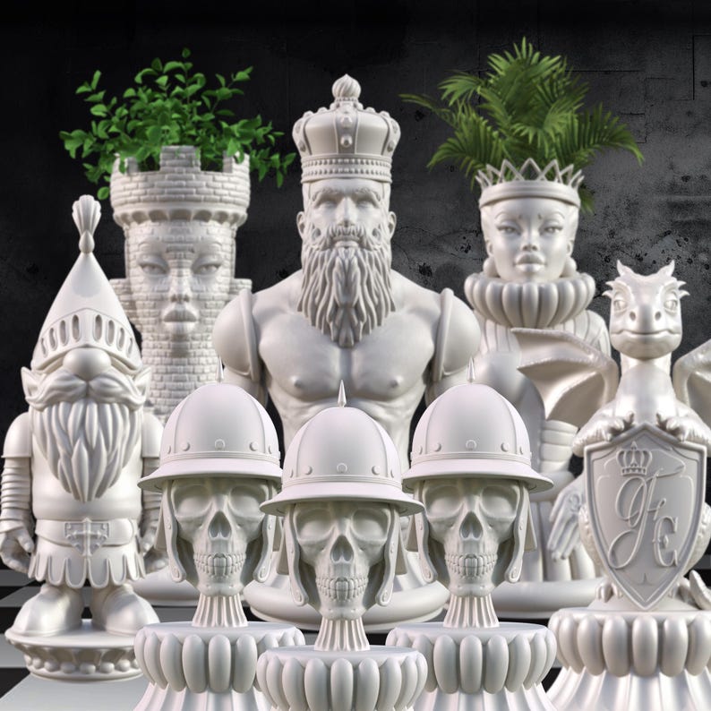 Fantasy Chess Set 3d Print Ready-stl Files - Etsy