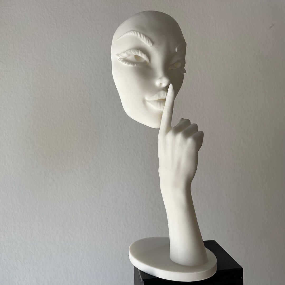 Shhh… Female Face Sculpture -3d Printable -stl File - Etsy
