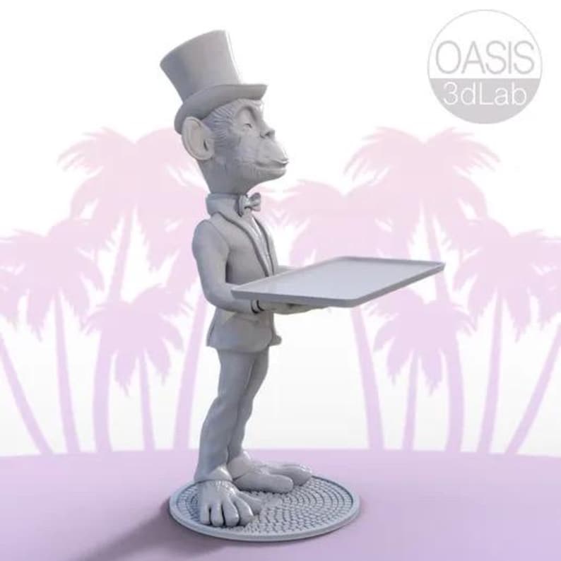 Monkey Butler Tray -stl File-for 3d Print - Etsy