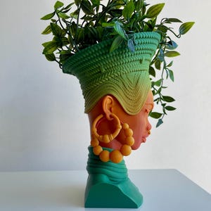 Africa Queen Bust Planter -3d Printable Flower Pot -stl File - Etsy