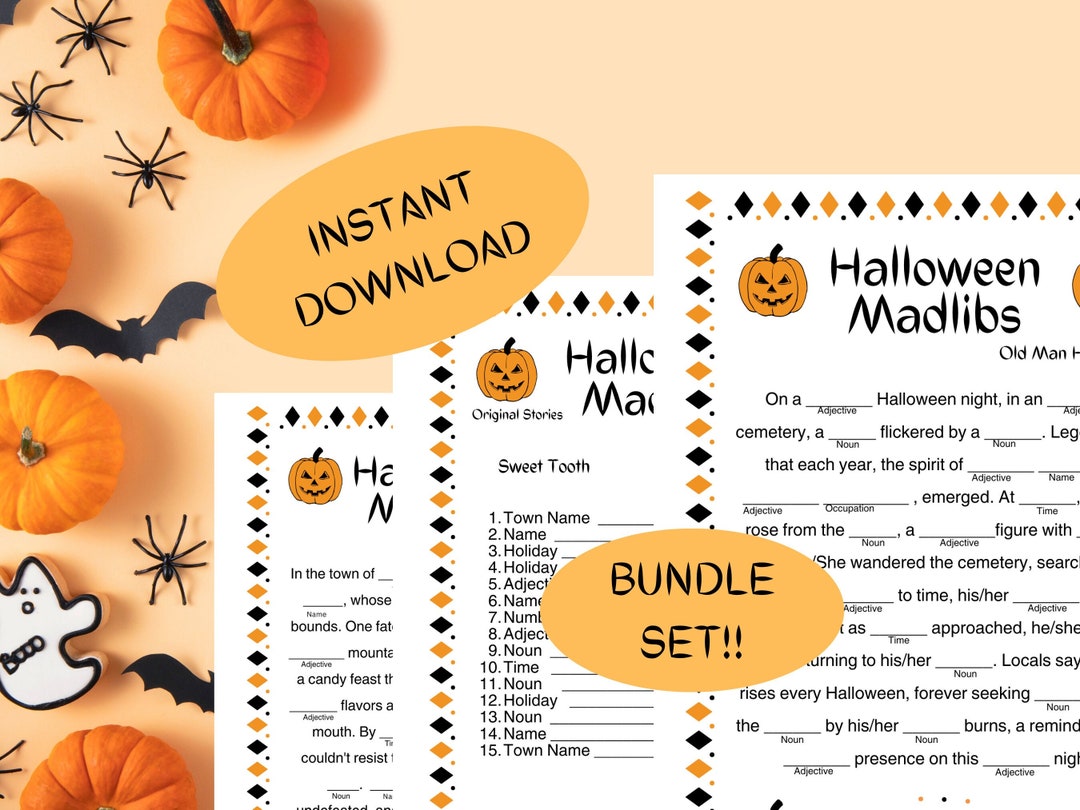 Funny Halloween Mad Lib 4 Pack for Kids, Adults, Office! Bundle Set - Etsy