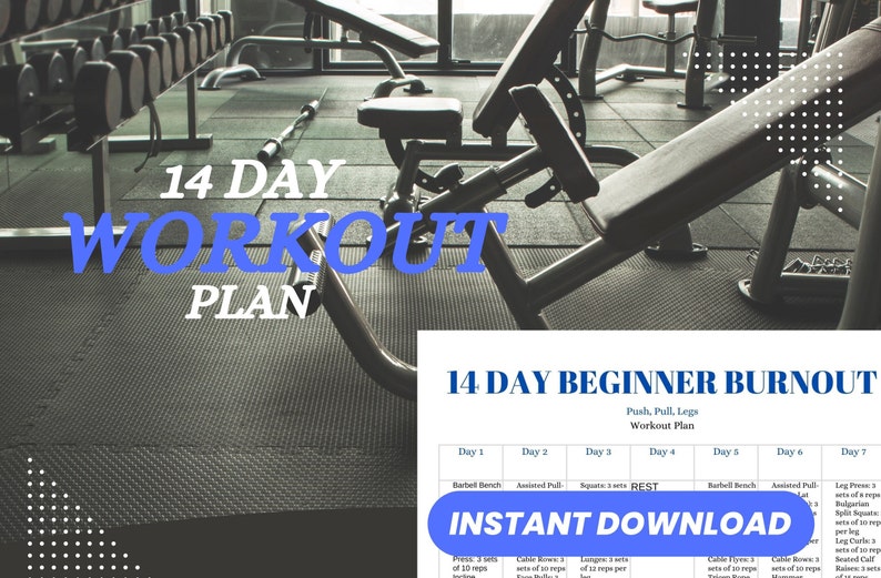 14 Day Advanced Workout Plan - Etsy