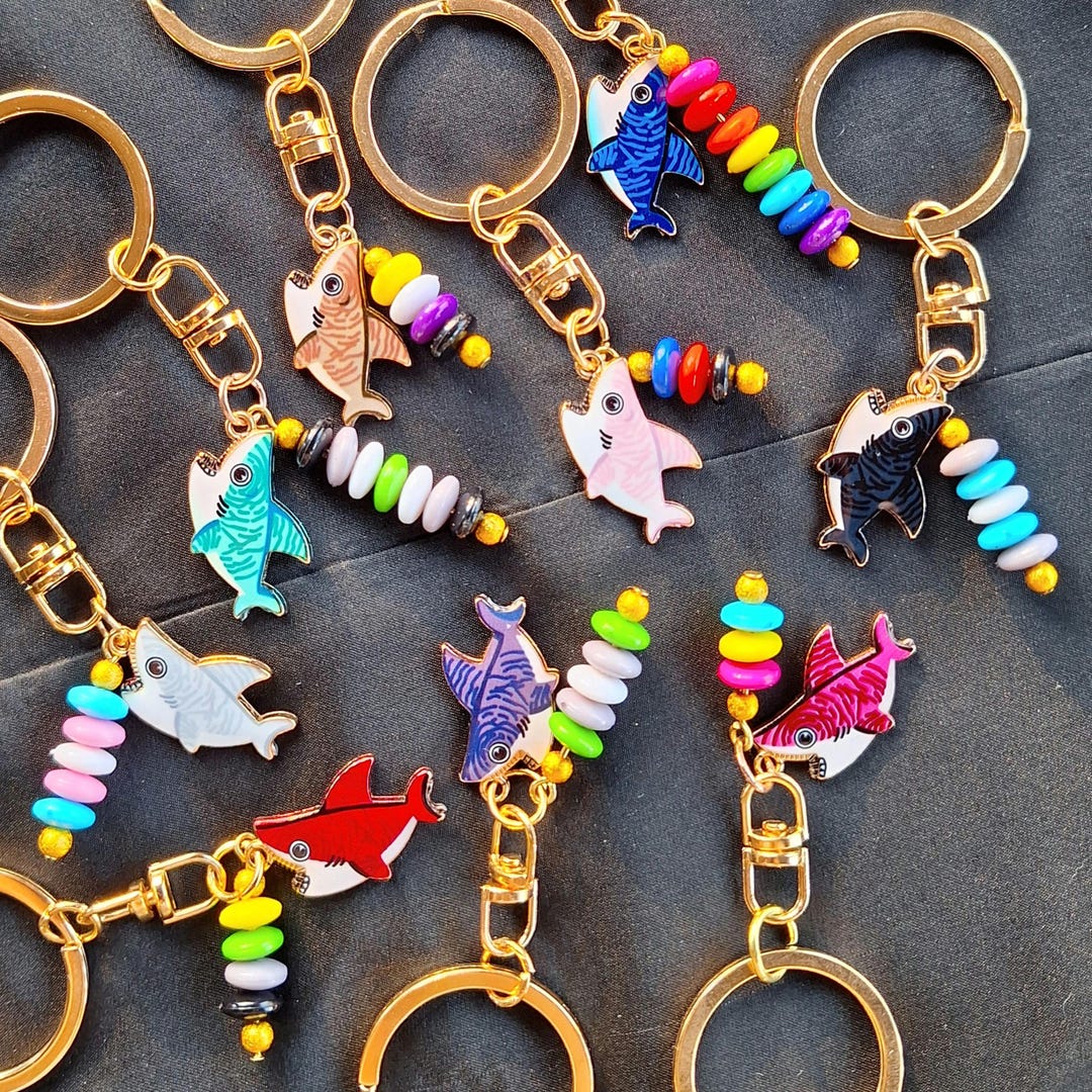 Shark LGBTQ+ Pride Beaded Charm Keychain - Customize - Etsy