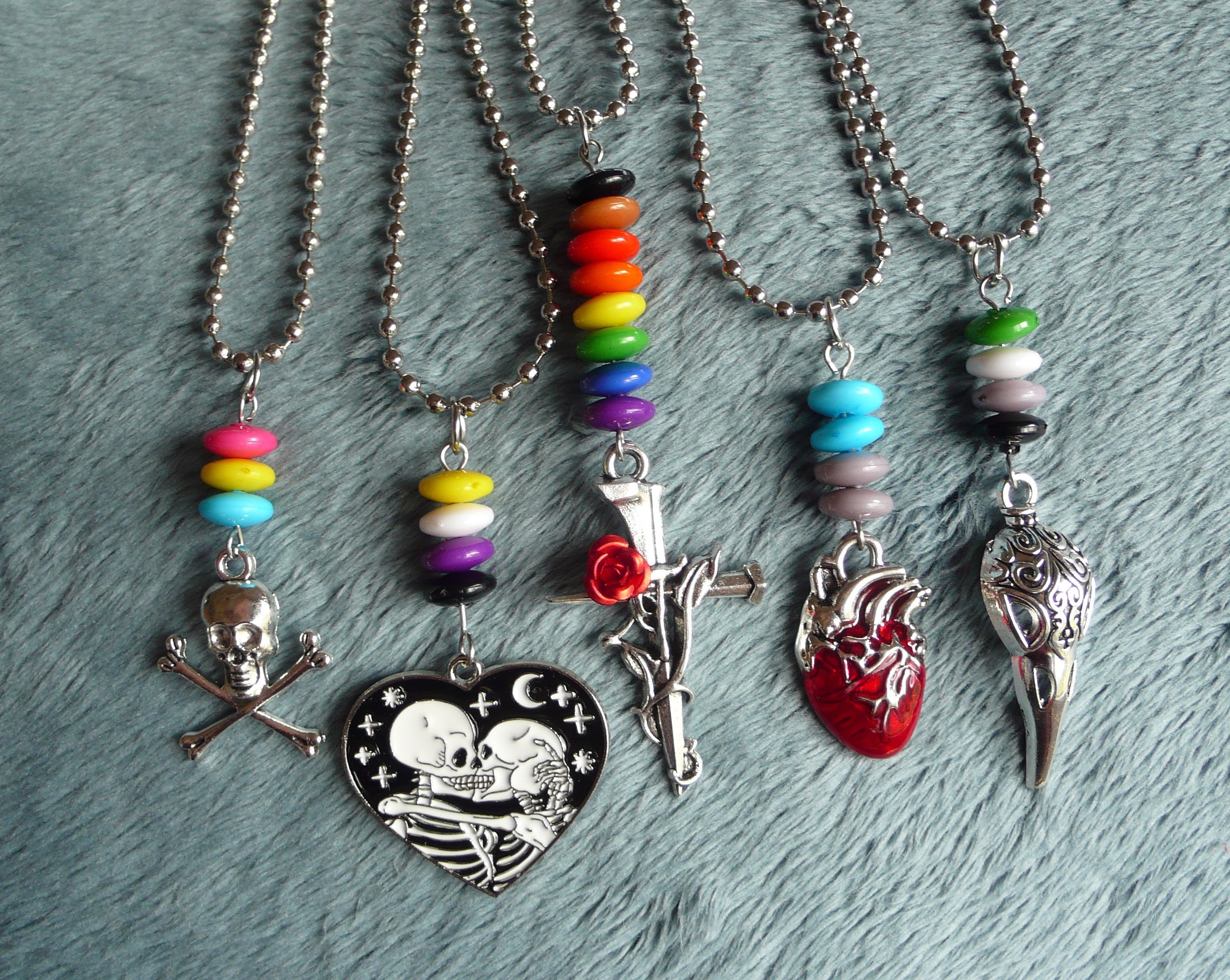 Goth & Emo LGBTQ Pride Beaded Pendant Necklace - Etsy