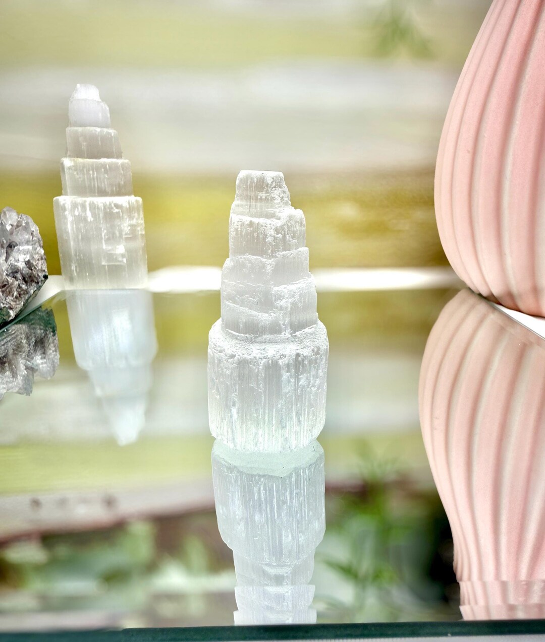Satin Spar | Selenite Towers | Mini Crystal Obelisks | Pocket-sized ...