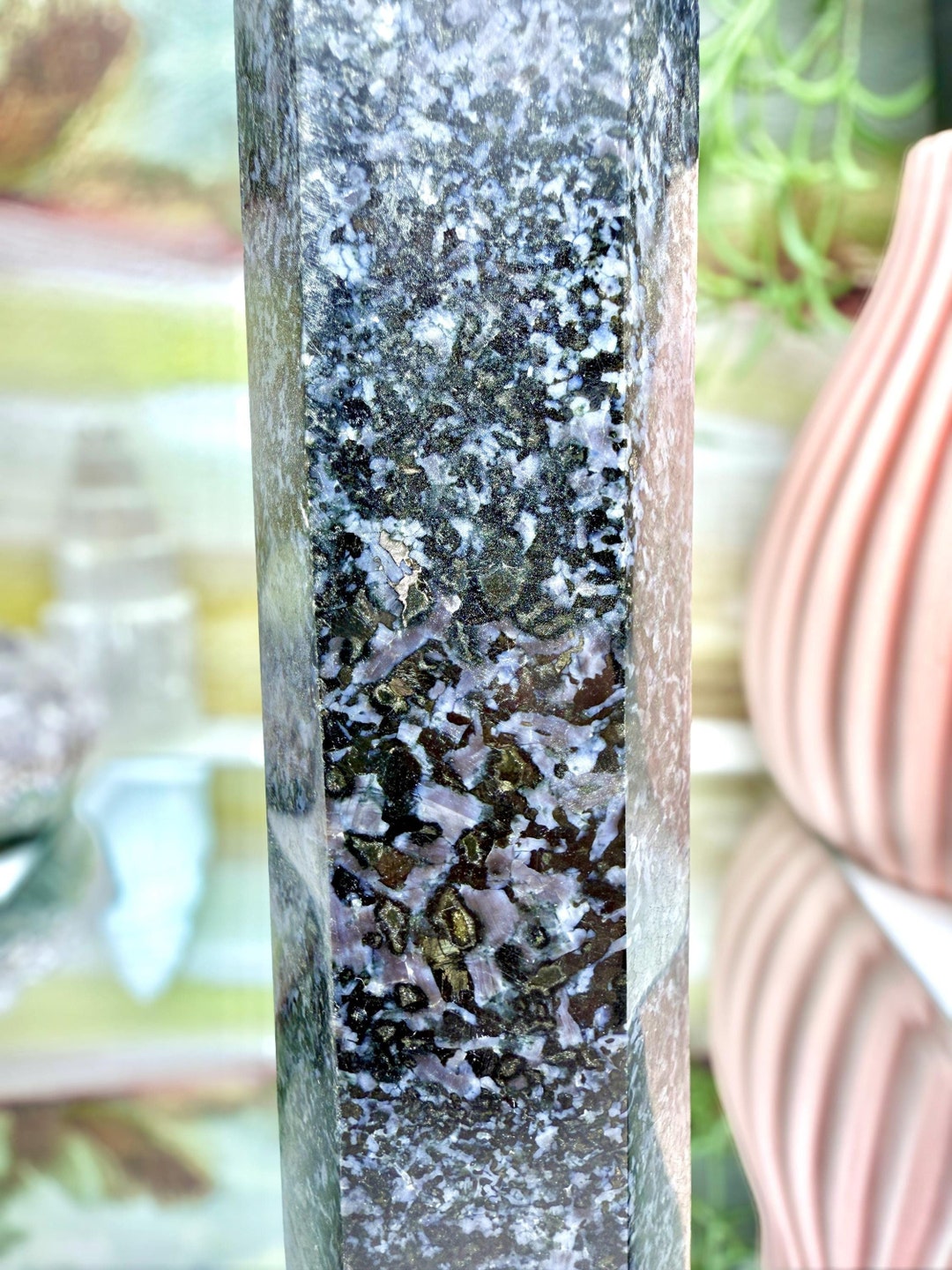 Indigo Gabbro—549g | Healing Tower for Balance & Calm | Unique Crystal ...