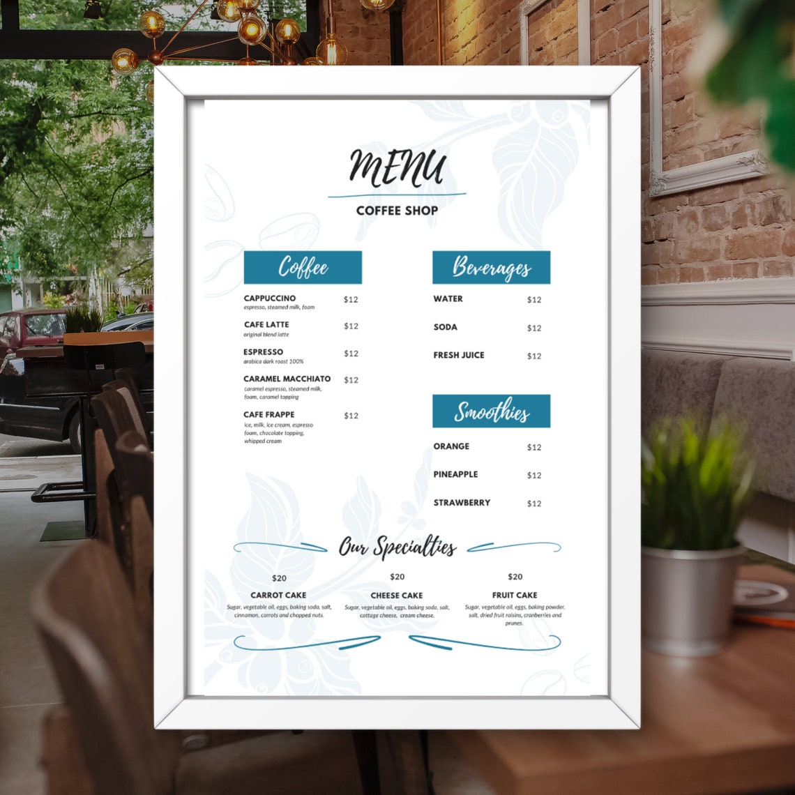 Coffee Menu Coffee Menu Board Editable Coffee Menu Template - Etsy