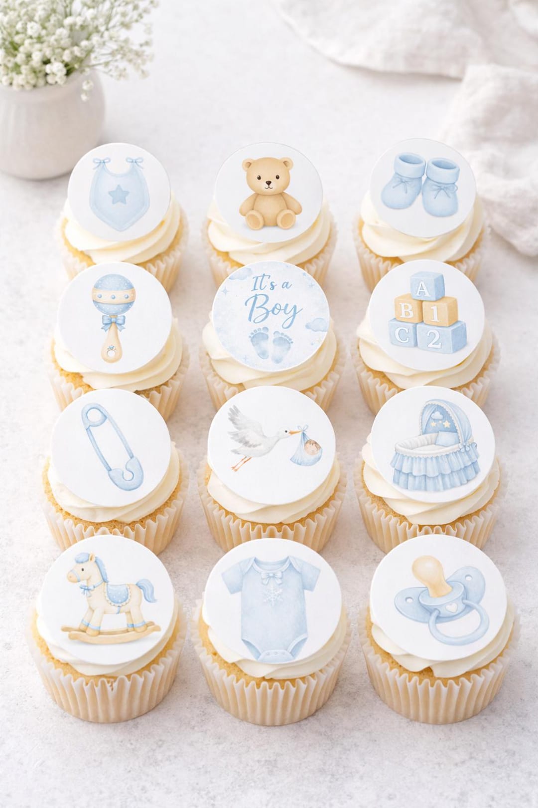 It’s a Boy Baby Shower Edible Toppers – Baby Boy Theme Baby Decor ...