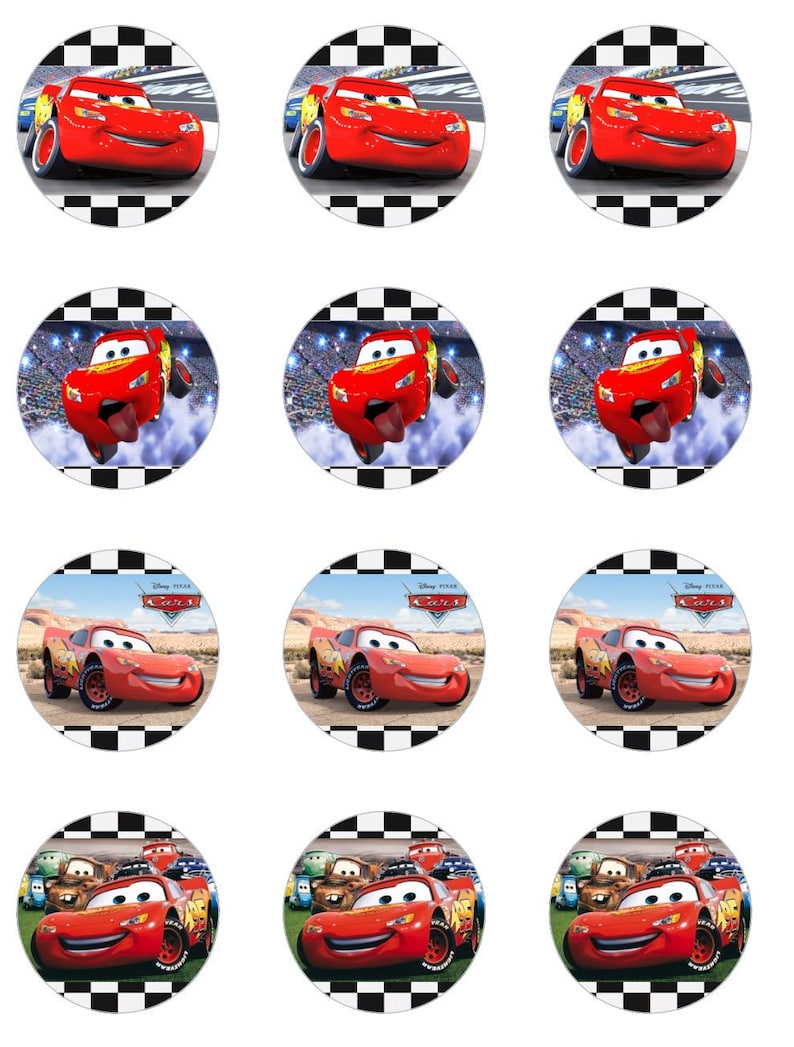 Cars Edible Images Oreo Toppers Cupcake Toppers Oreo Toppers 1" 2" | - Etsy