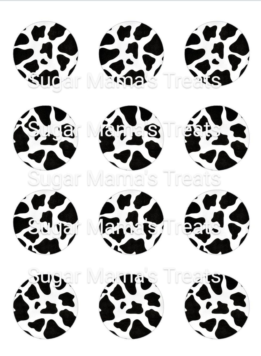 Cow Print Edible Images Treat Toppers - Etsy