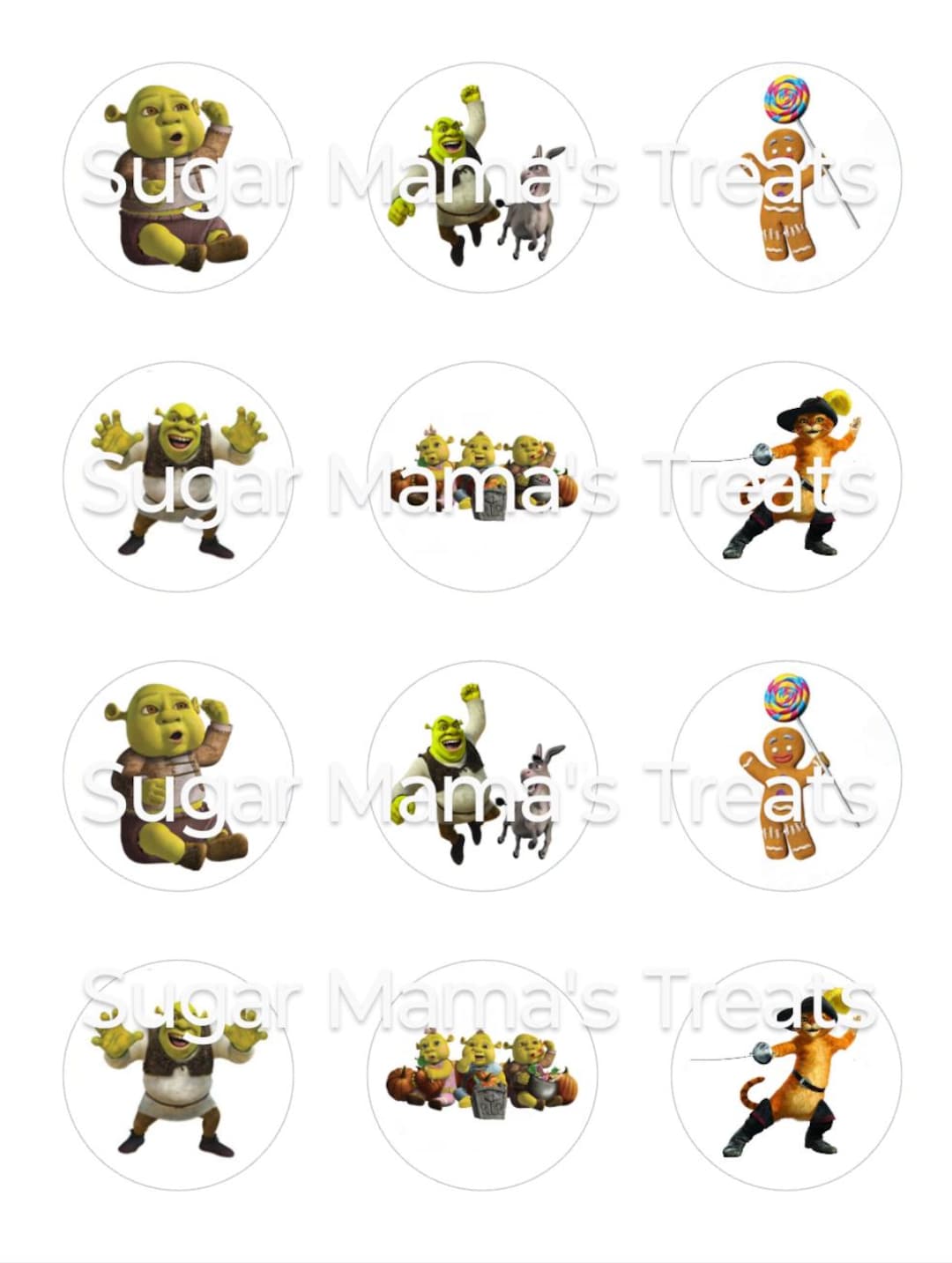 Shrek Edible Images Toppers Cupcake Toppers Oreo Toppers 1" 2" | - Etsy