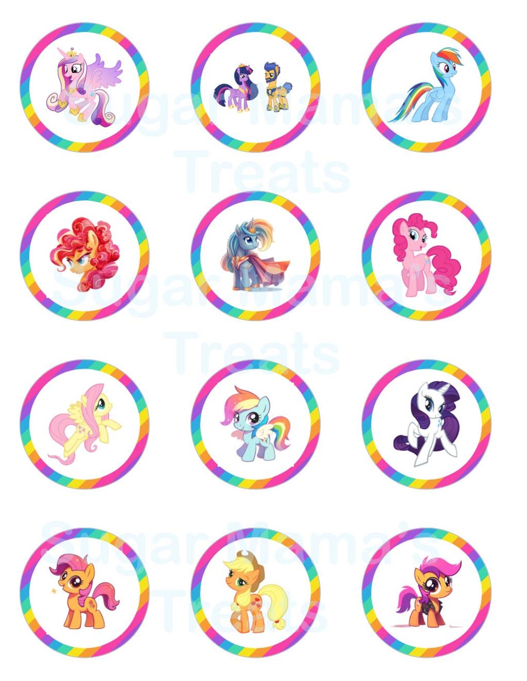 My Little Pony Edible Images | Oreo Toppers | Cupcake Toppers | Rice ...