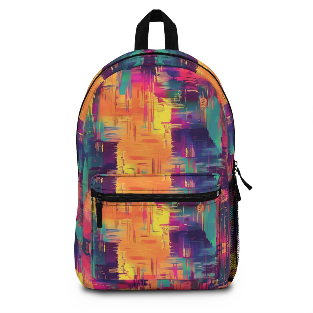 Glitch Art Pattern Backpacks for Men Women Kids School Travel, Capacity ...