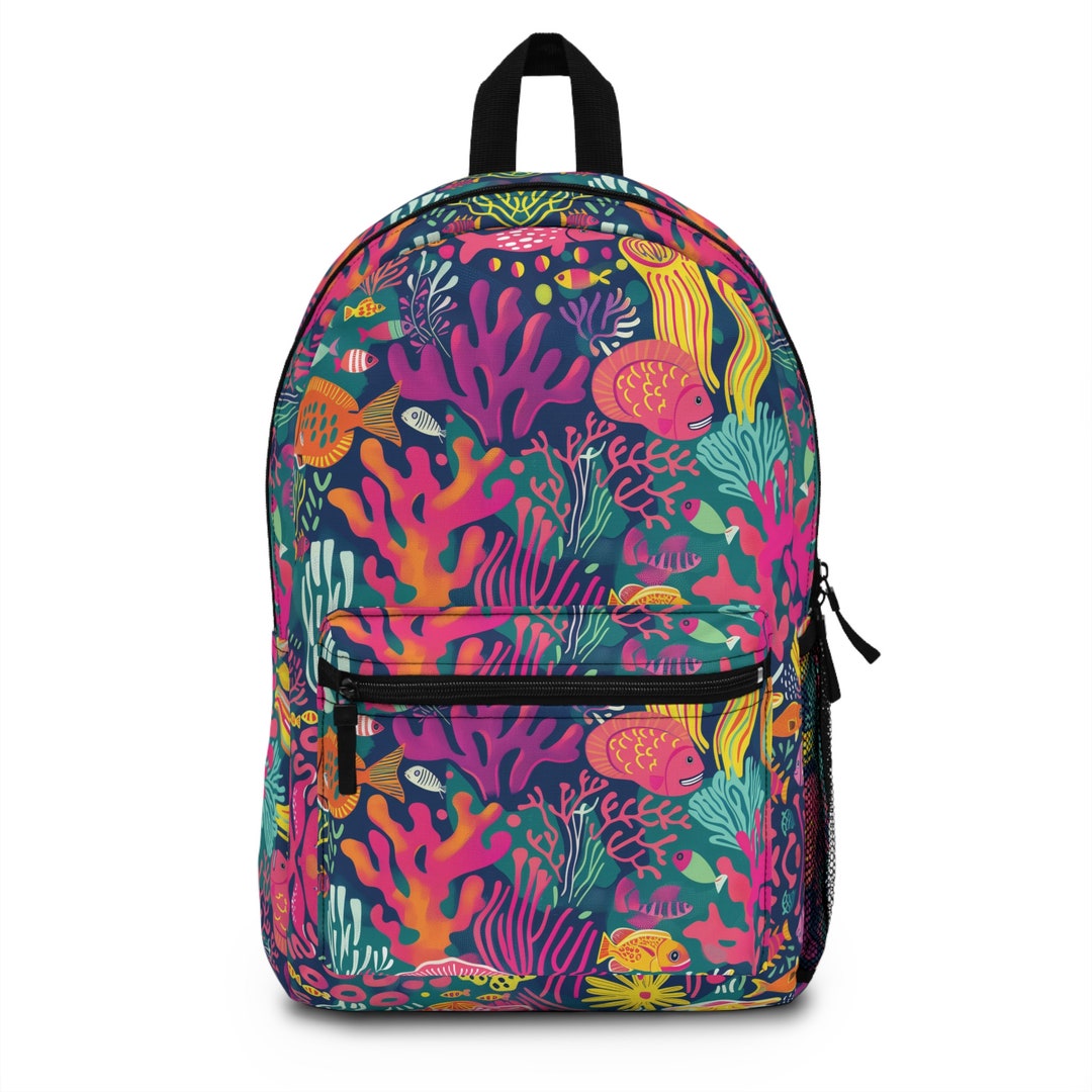 Underwater World Vibrant Pattern Backpacks for Men Women Kids School ...