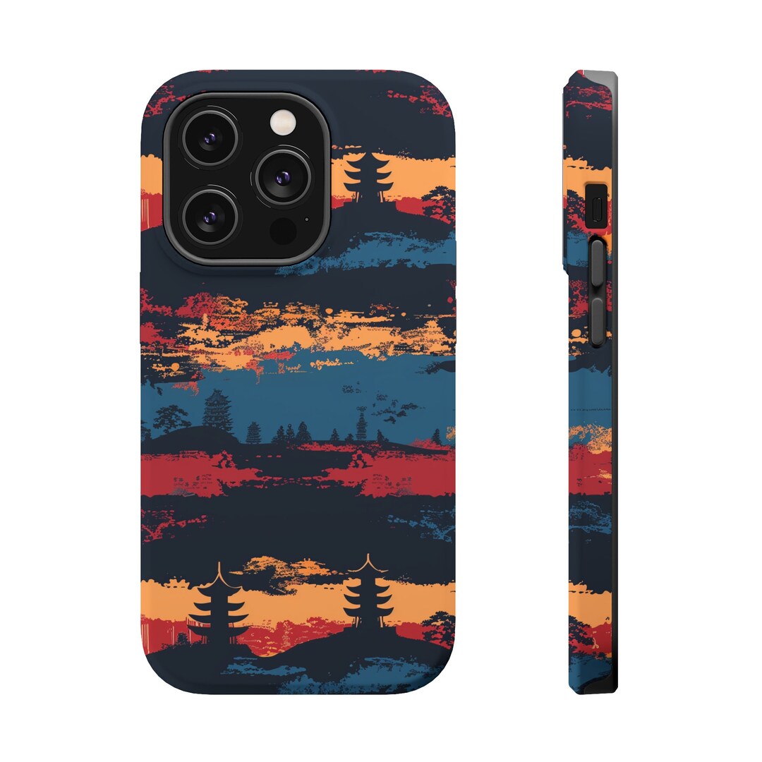 Samurai Sunset Pattern iPhone 13 14 15 Pro Max Plus With Tough Cases ...