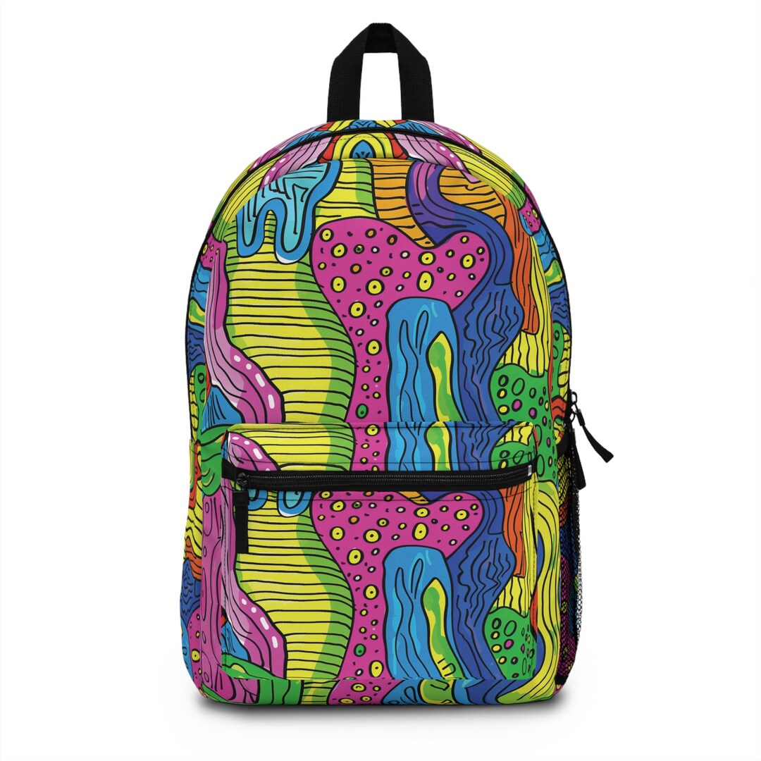 Abstract Rainbow Colored Pattern Backpacks for Men Women Kids School ...
