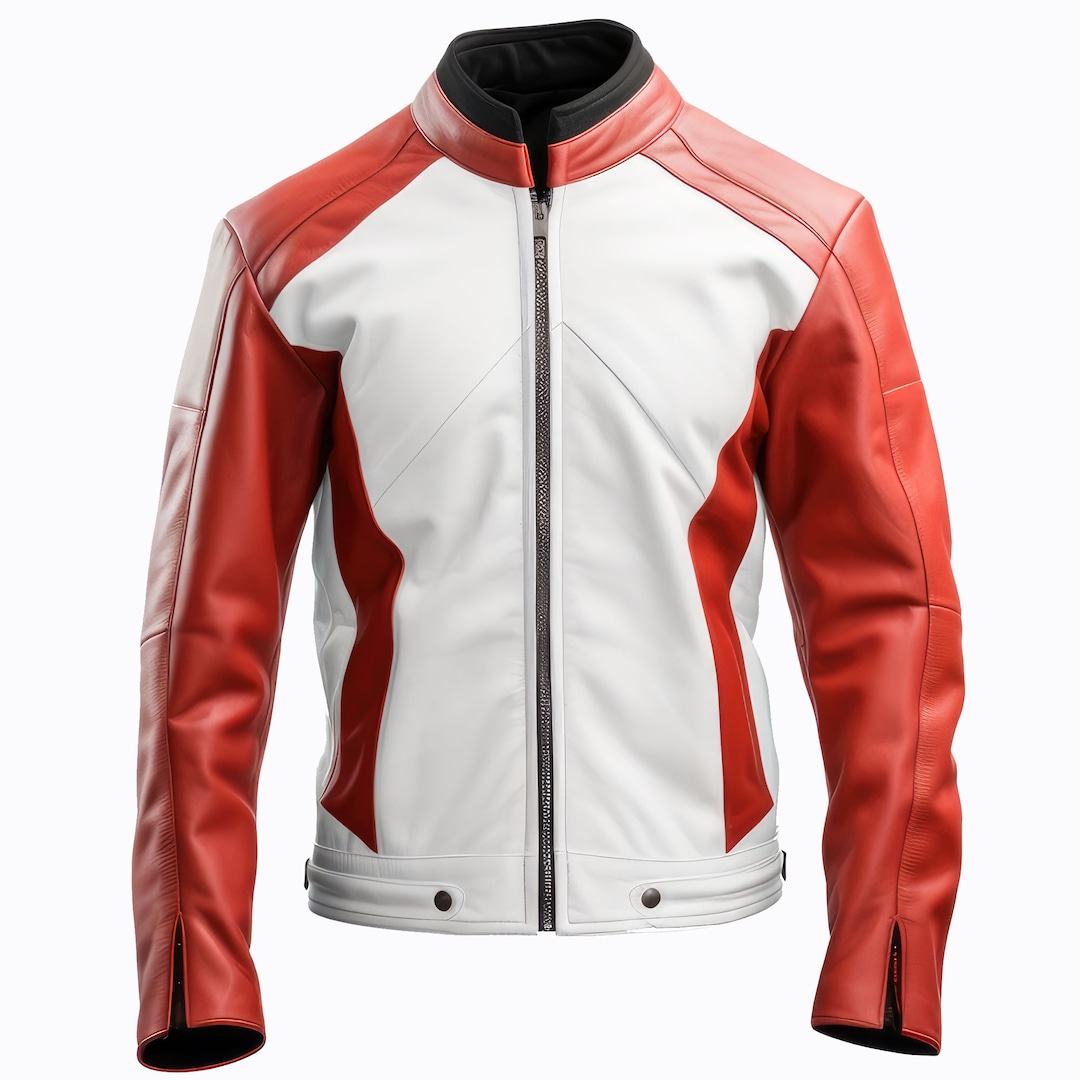 Mens Leather Jacket Inspired by Canada Flag Casual Motorcycle Zipper ...