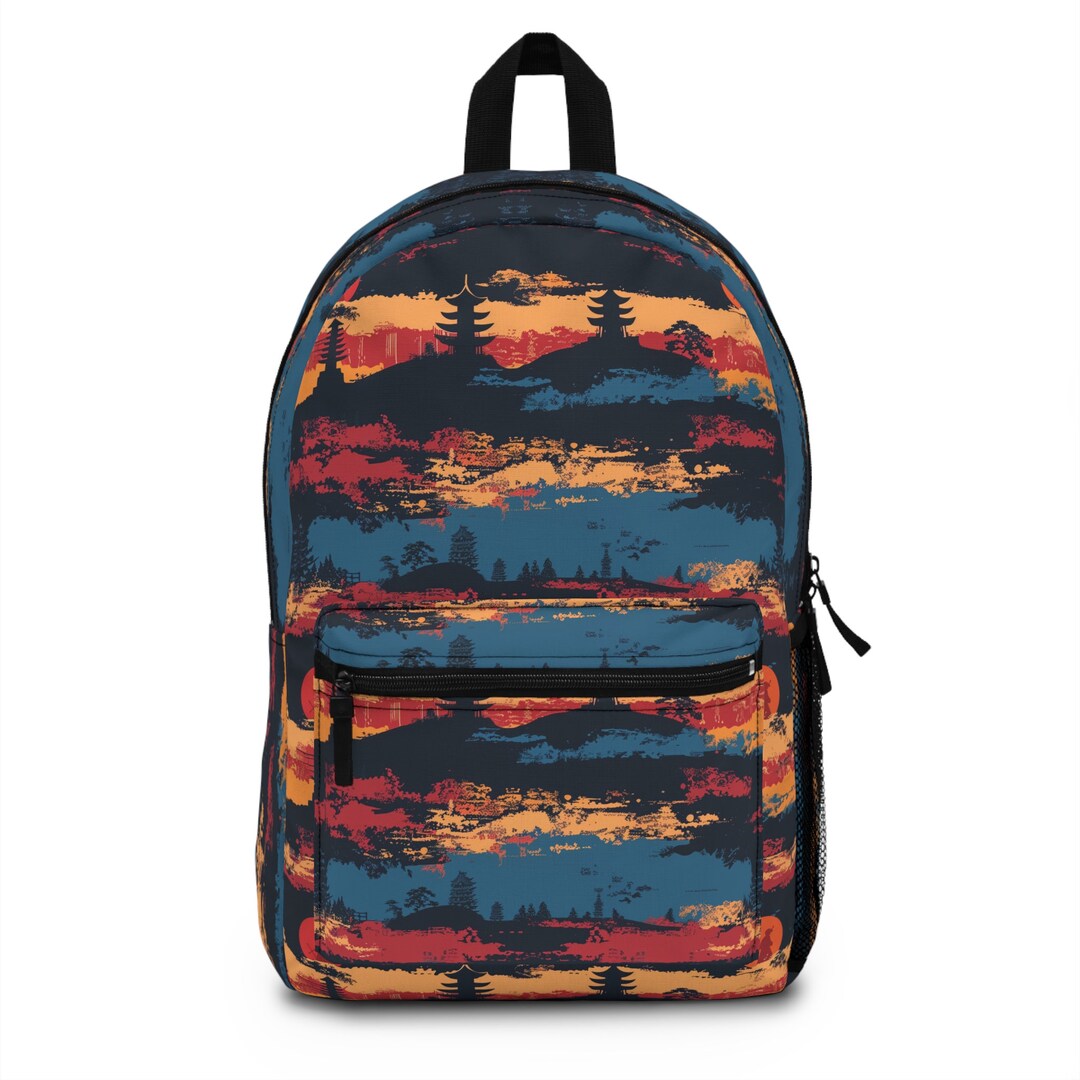 Samurai Sunset Pattern Backpacks for Men Women Kids School Travel ...