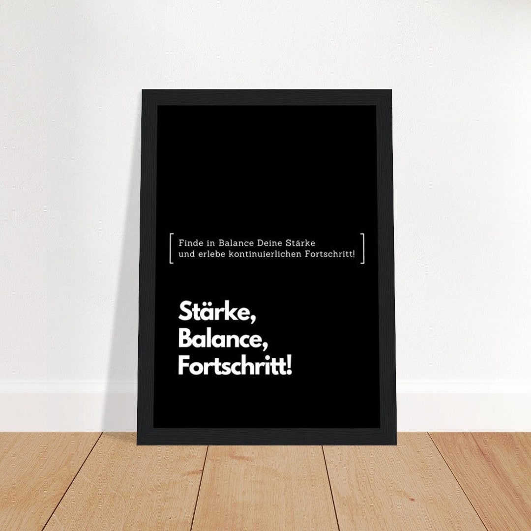 Motivational Poster for Minimalists: Strength, Balance, Progress Wall ...