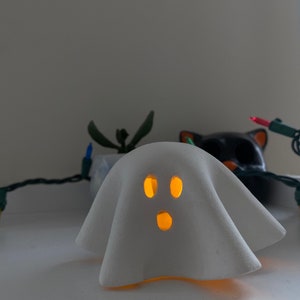 Tea Light Ghost Cover / Clay Decor/ Halloween / Home Decor / Ghost Gift ...