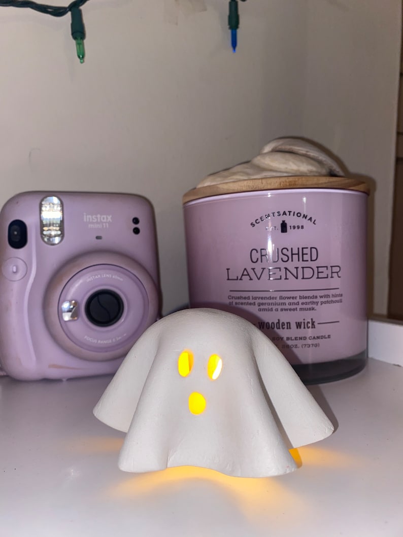 Tea Light Ghost Cover / Clay Decor/ Halloween / Home Decor / Ghost Gift ...