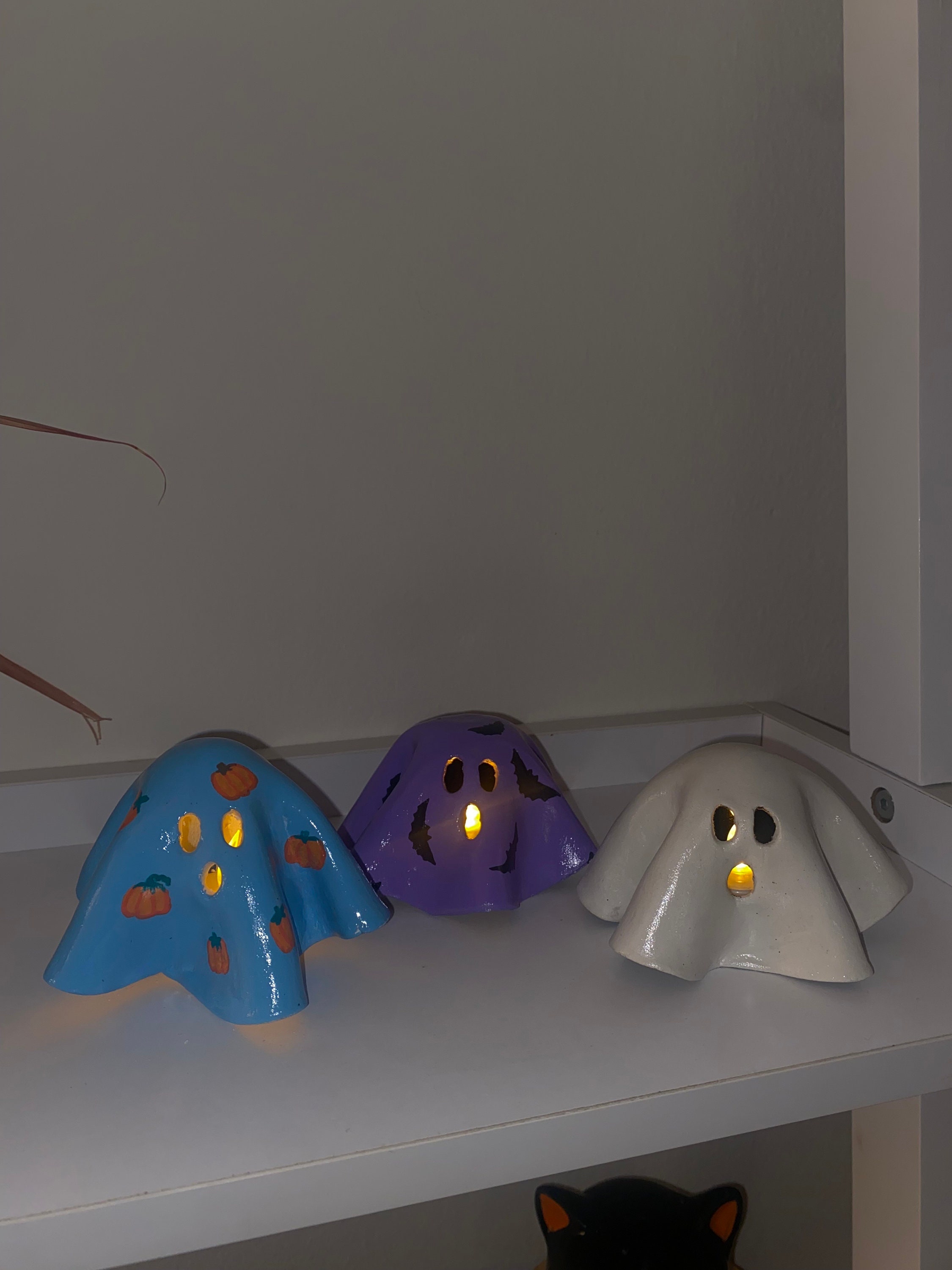 Tea Light Ghost Cover / Clay Decor/ Halloween / Home Decor / Ghost Gift ...