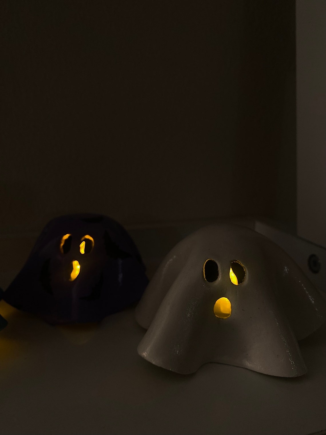 Tea Light Ghost Cover / Clay Decor/ Halloween / Home Decor / Ghost Gift ...