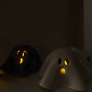 Tea Light Ghost Cover / Clay Decor/ Halloween / Home Decor / Ghost Gift ...