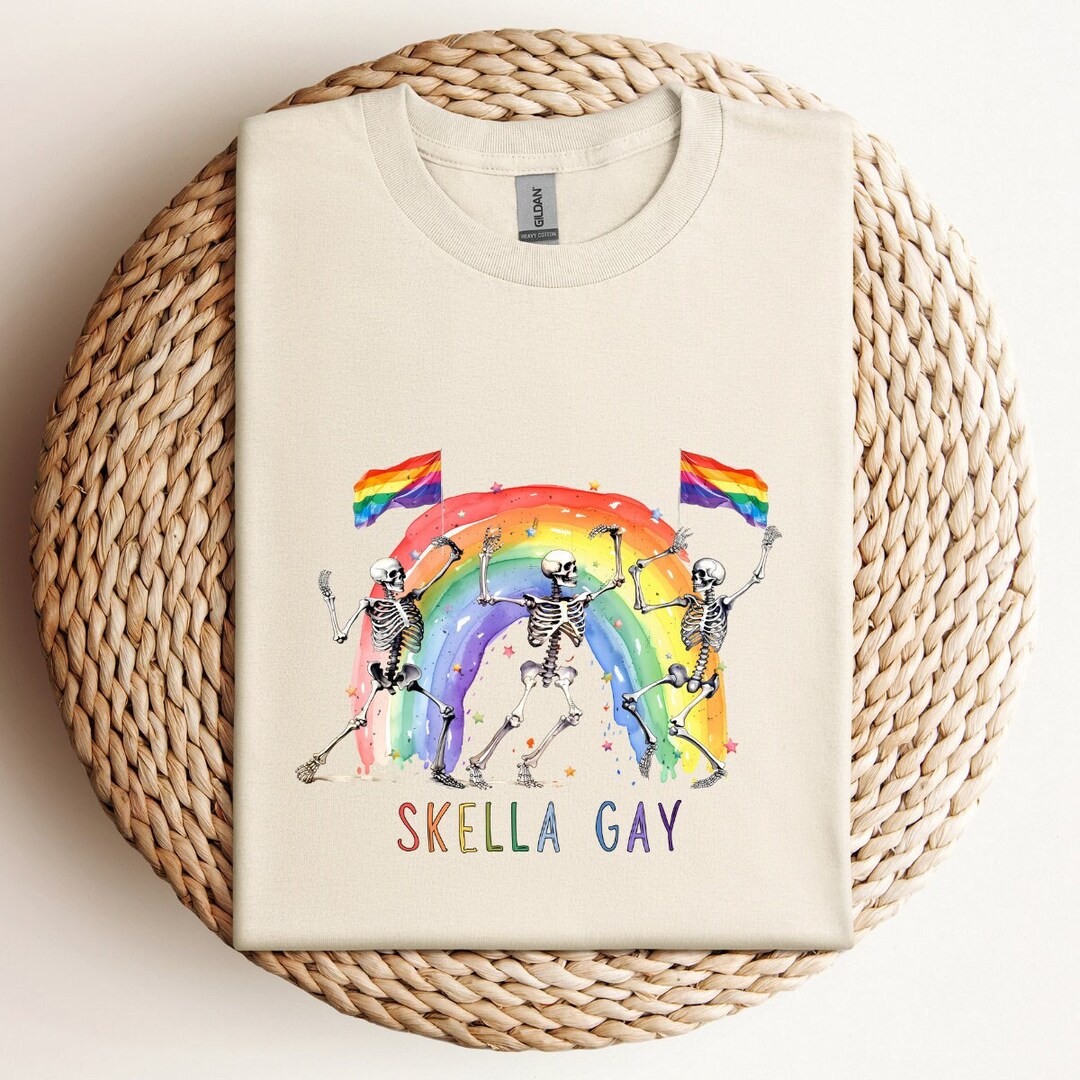 Funny Dancing Skeleton LGBTQ Pride Shirt: Rainbow Parade Tee - Etsy