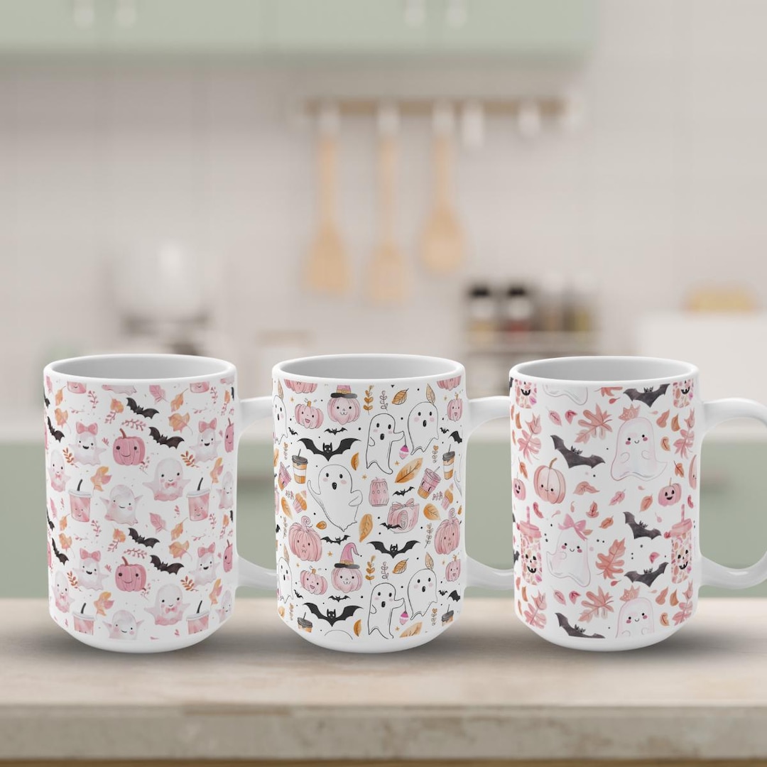 Preppy Halloween Mug Collection Retro Ghost Pumpkin Coffee Mug for ...