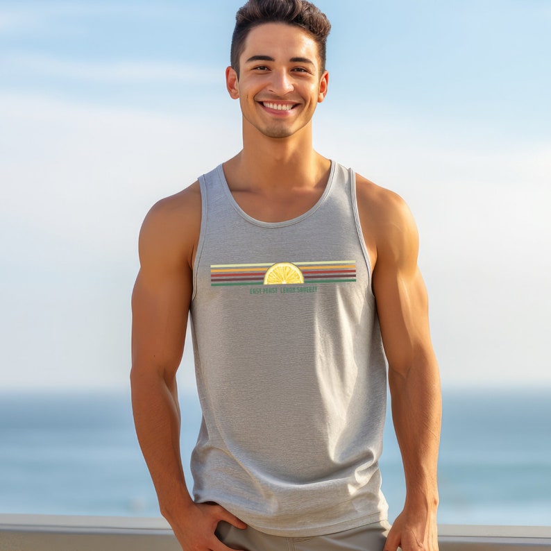 Retro Botanical Lemon Tank Easy Peasy Lemon Squeezy Unisex Plant Tank ...