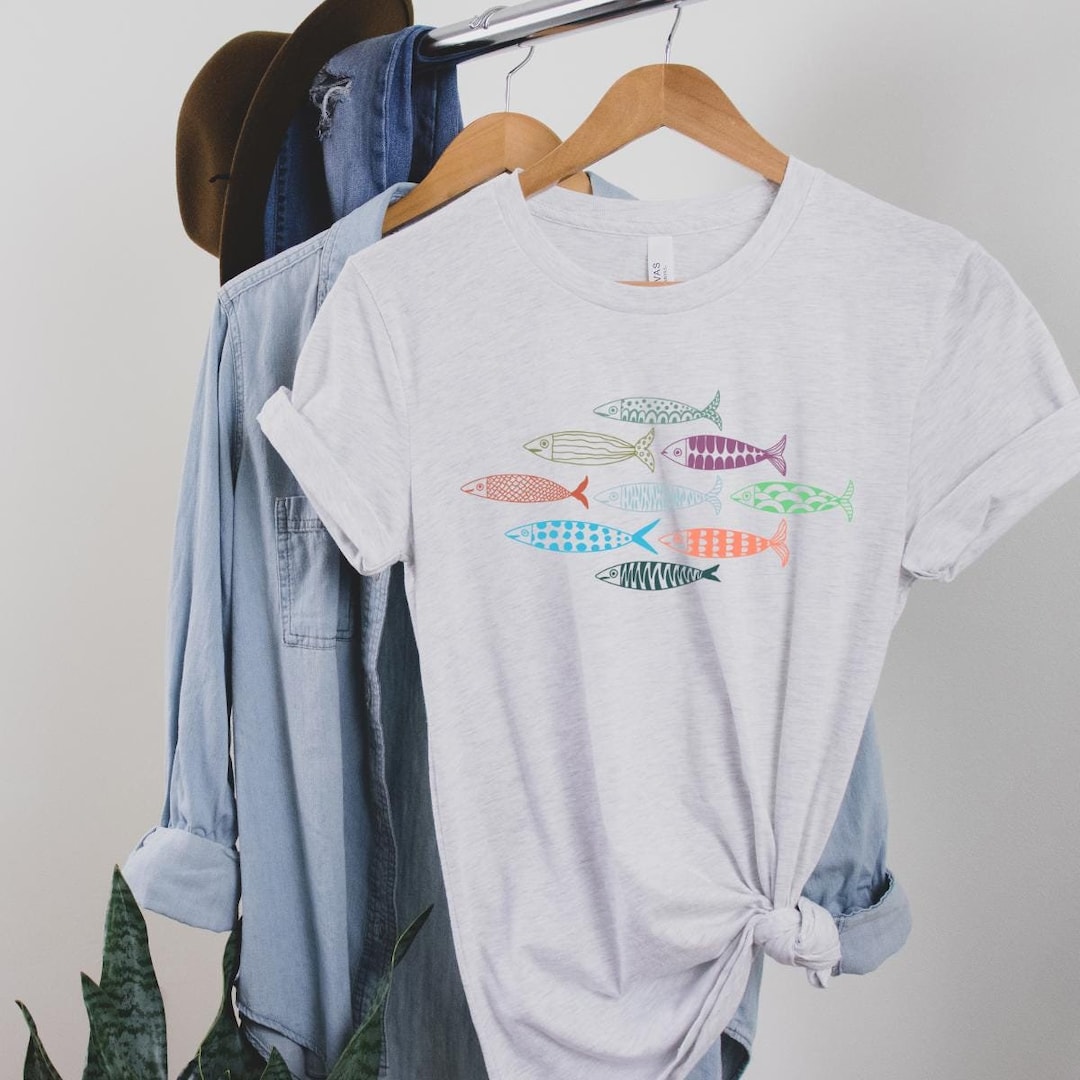 Sardine T-shirt | Trendy Coastal Aesthetic Tee | Nautical Fish Shirt ...