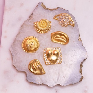 Vintage Gold Surrealist Buttons, Evil Eye Buttons, Keyhole Buttons ...