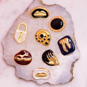 Vintage Gold Surrealist Buttons, Evil Eye Buttons, Keyhole Buttons ...