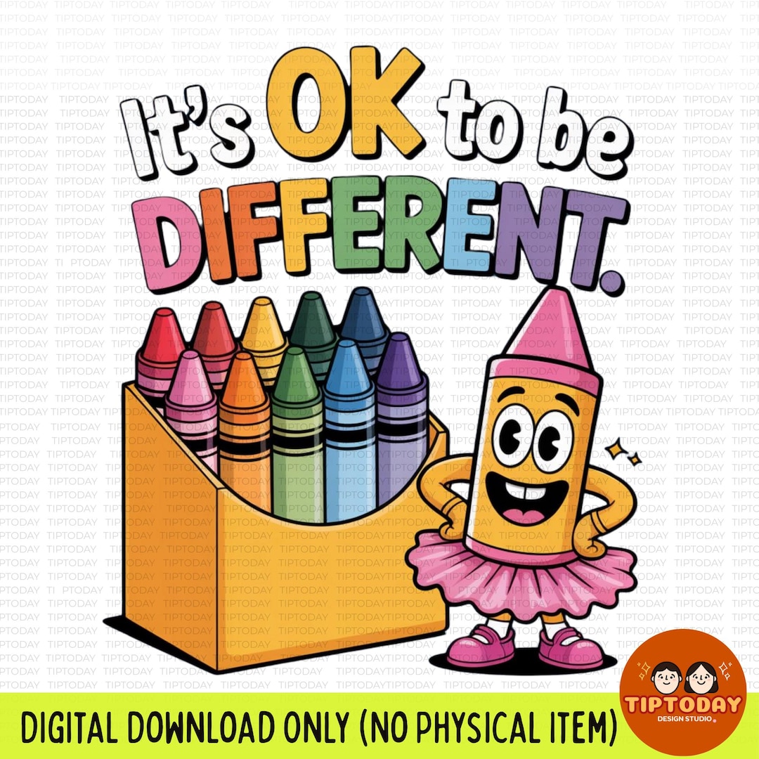 It's OK to Be Different Crayon Clipart: Classroom Decor PNG 300 DPI - Etsy