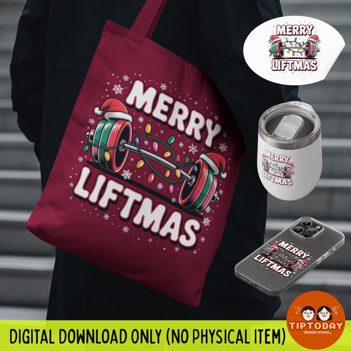 Liftmas Holiday Fitness Barbell Clipart PNG - Etsy