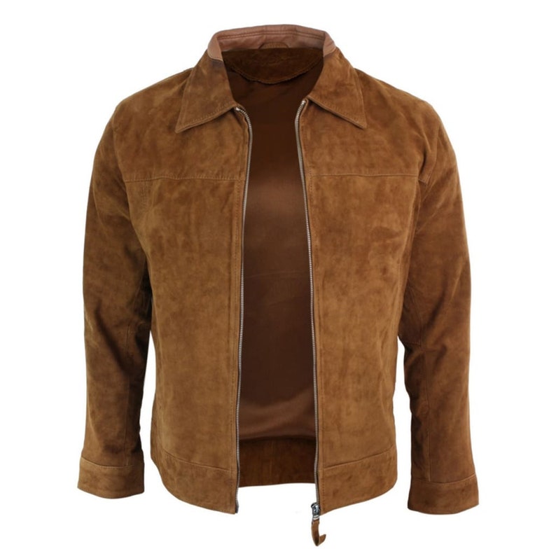 Mens Brown Real Leather Vintage Retro, Camel Leather Jacket, Men ...