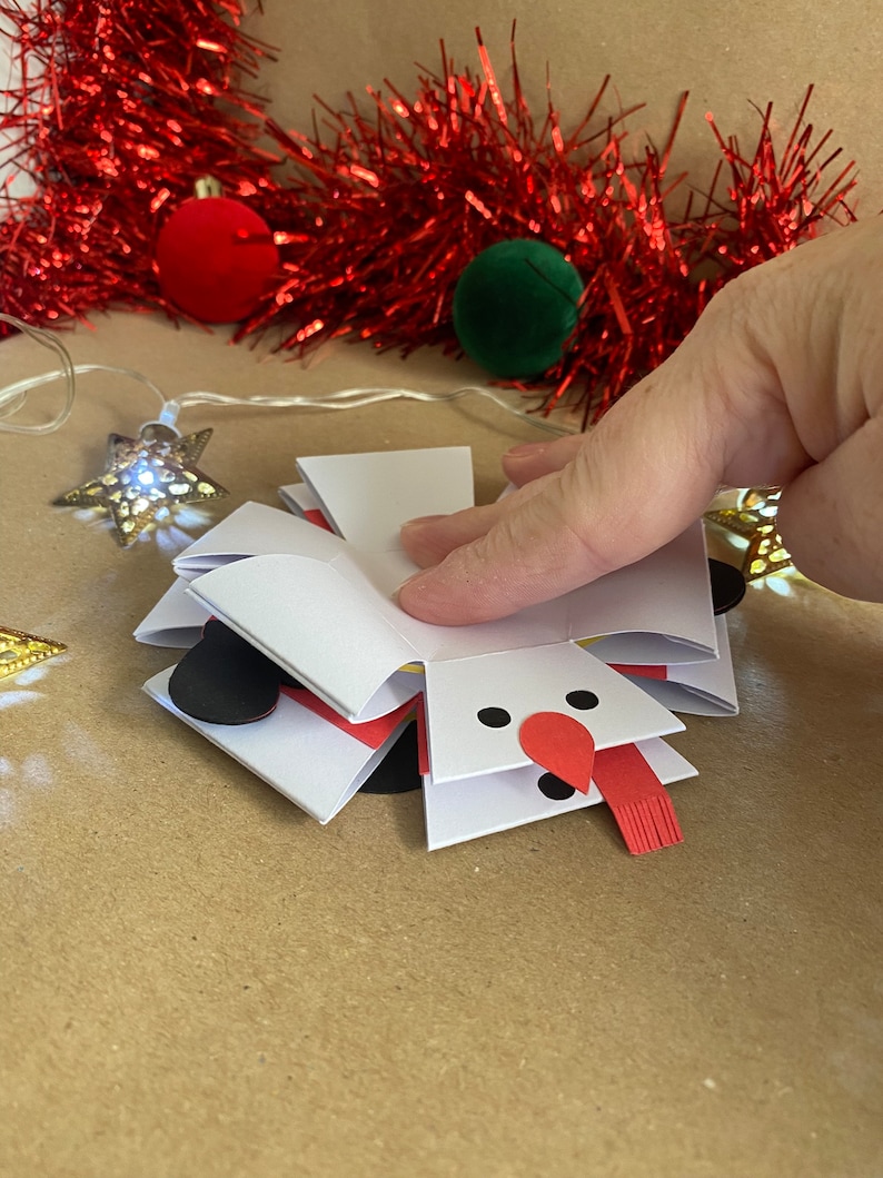 Pop-up Snowman, Christmas Card/decoration, Folds Flat, Digital Download ...