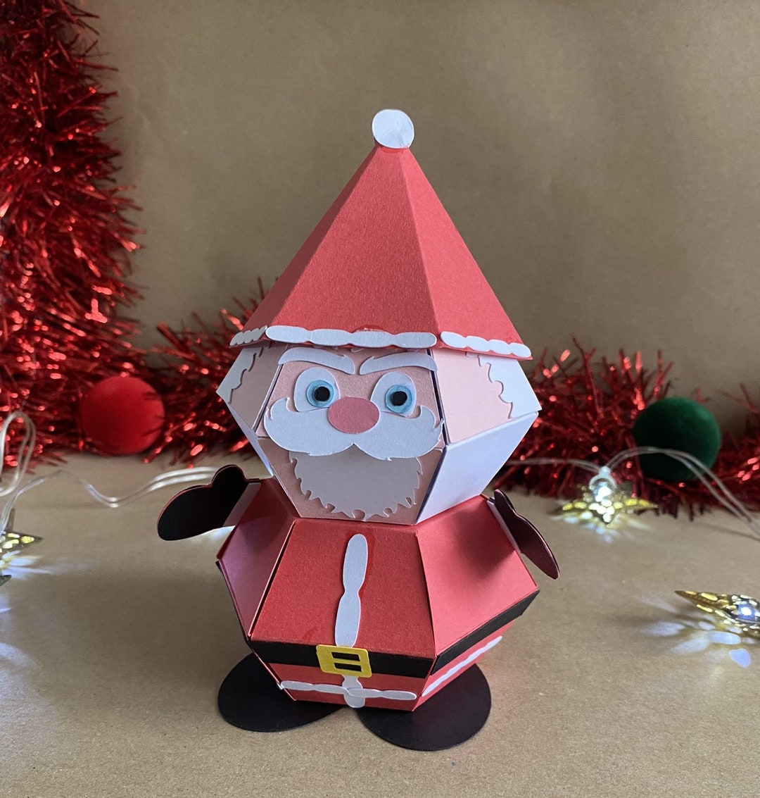 Pop-up Santa, Christmas Card/decoration, Folds Flat, Digital Download ...