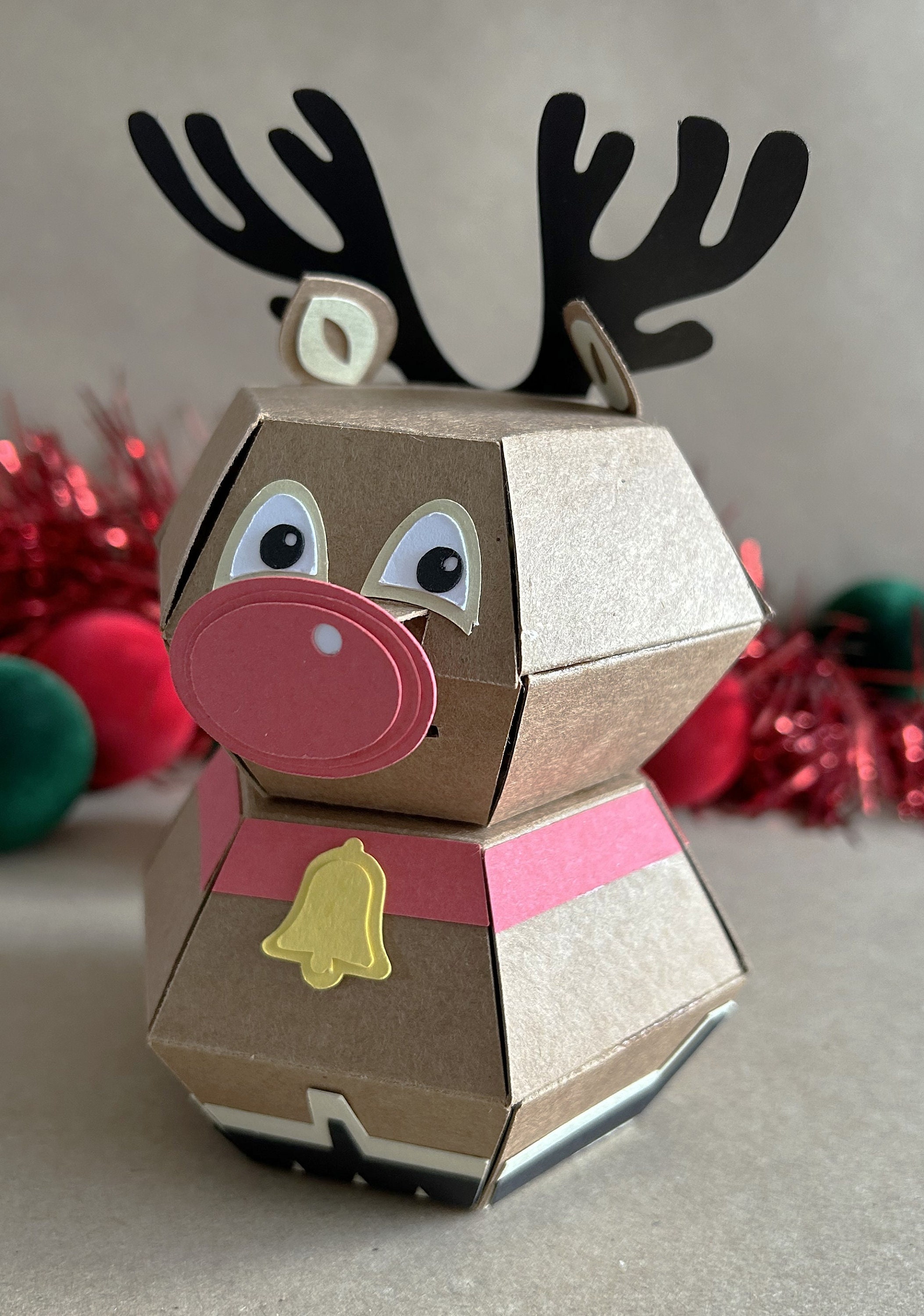 Pop-up Reindeer, Christmas Card/decoration, Folds Flat, Download SVG ...