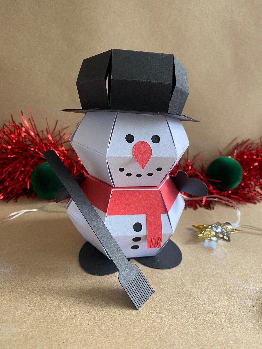 Pop-up Snowman, Christmas Card/decoration, Folds Flat, Digital Download ...