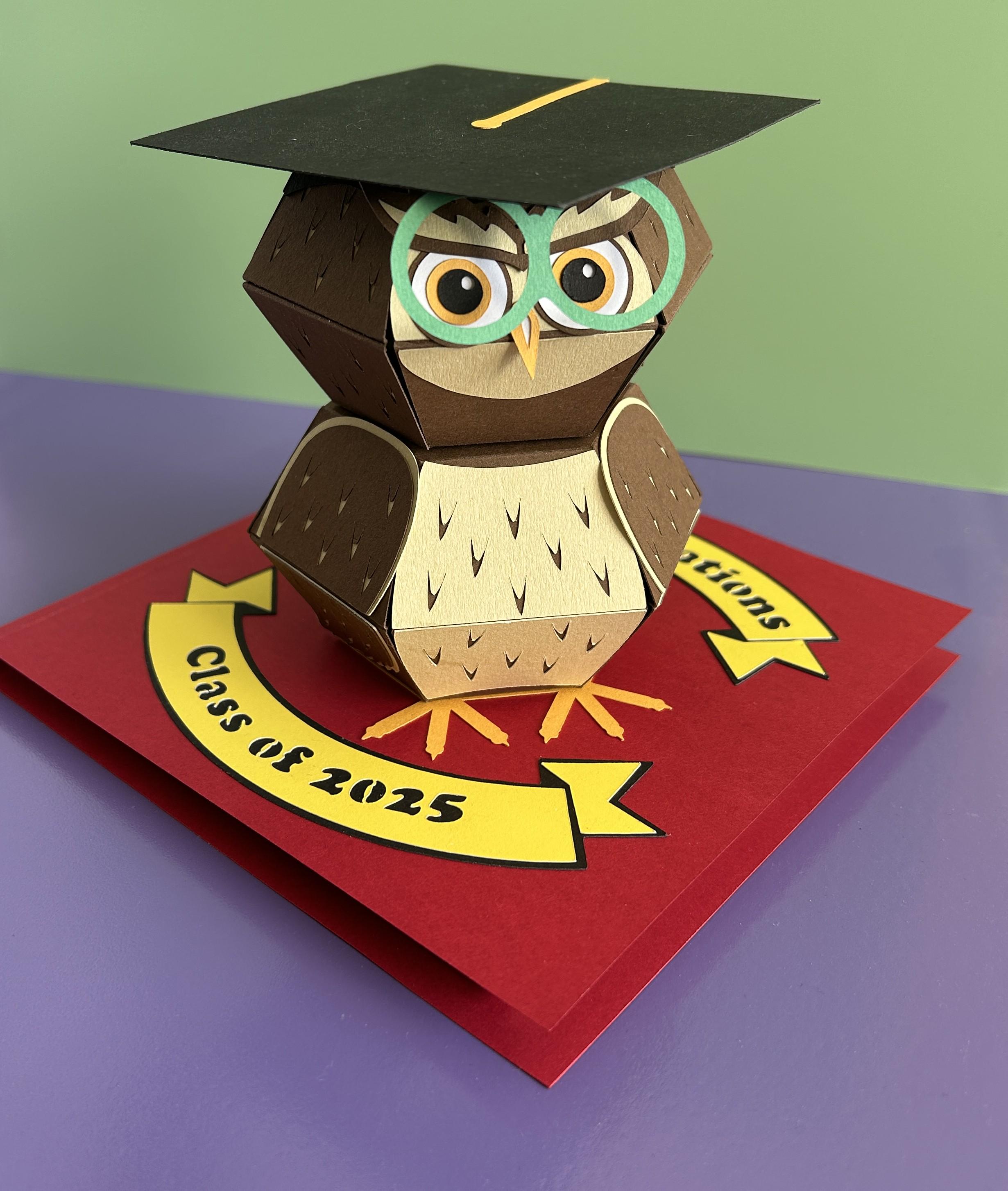 Pop-up Owl, SVG Files, Graduation Card/decoration, Folds Flat, Envelope ...