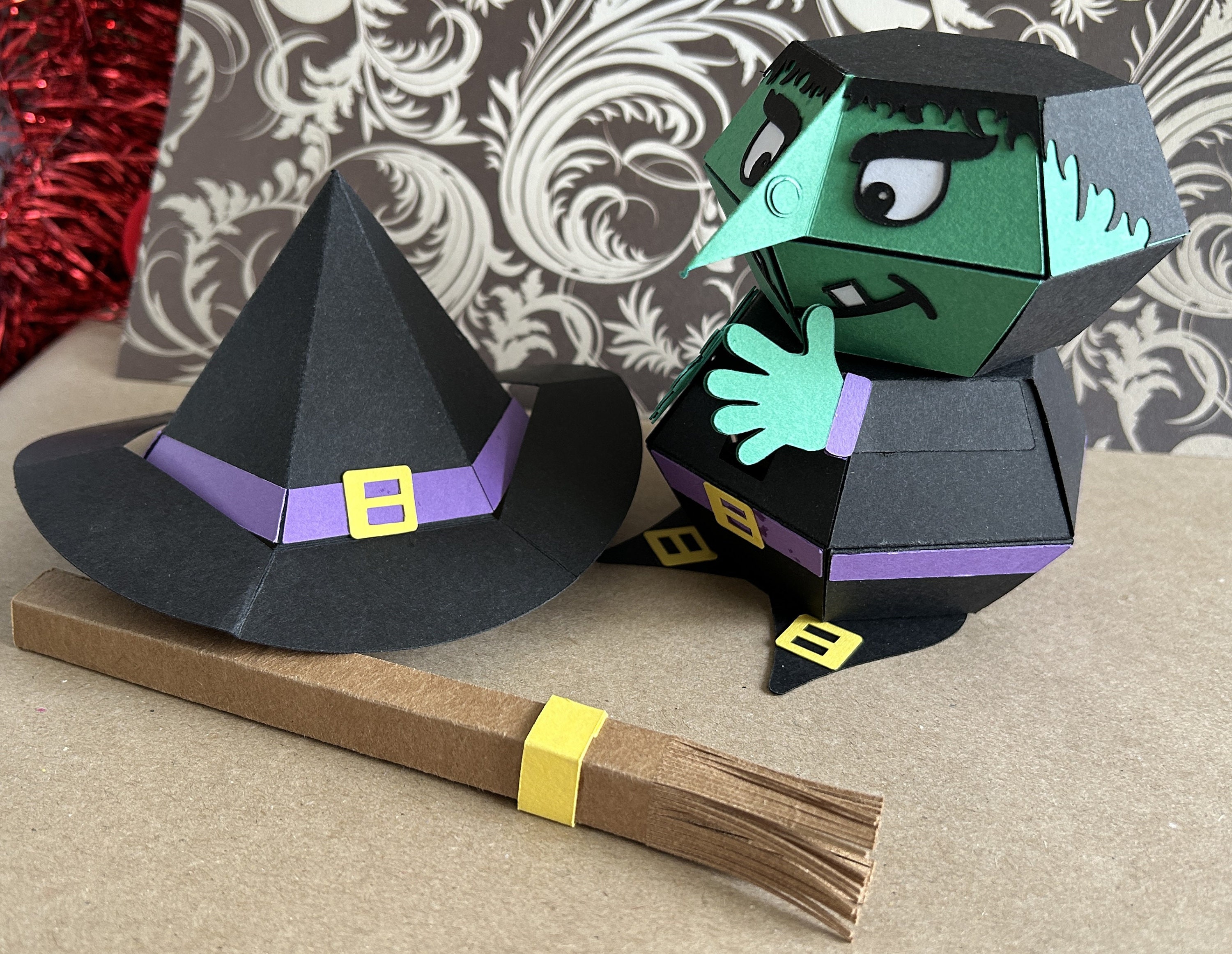 Pop-up Witch, Halloween Card/decoration, Folds Flat, Digital Download ...